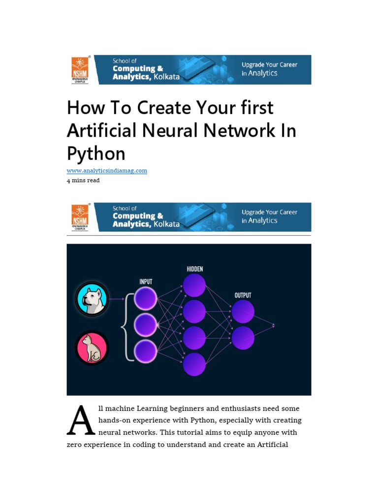 Crear Red Neural en Python | PDF | Mathematical Model | Artificial ...