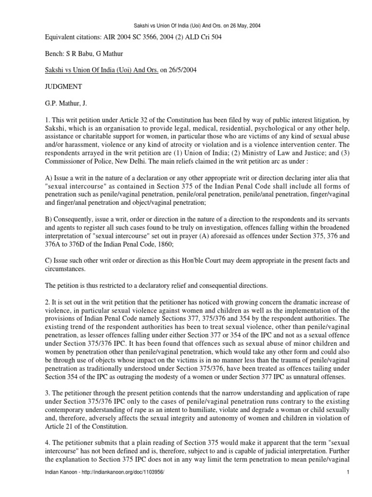 Case | PDF | Rape | Precedent