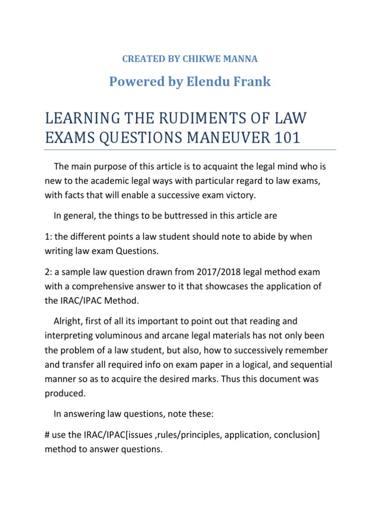 Law Exam Success: IPAC Method Guide | PDF | Supreme Courts | Jurisdiction