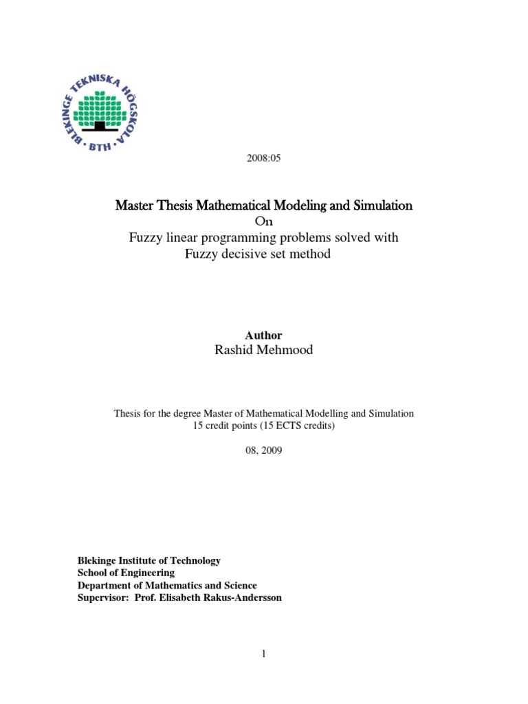 Thesis Fuzzy Linear Programming Problems Solved With Fuzzy Decisive Set Methods Shembujt Te