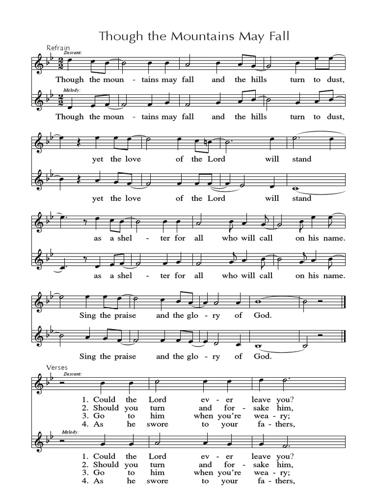 Though the Mountains May Fall (SATB) | Hymns | Christian Hymns