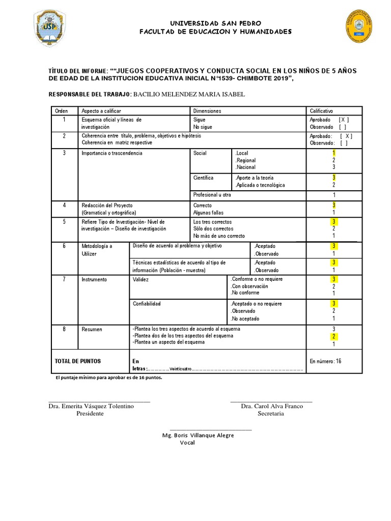 Criterios de Evaluac. Proyecto | PDF | Interacciones de disciplina académica | Sicología
