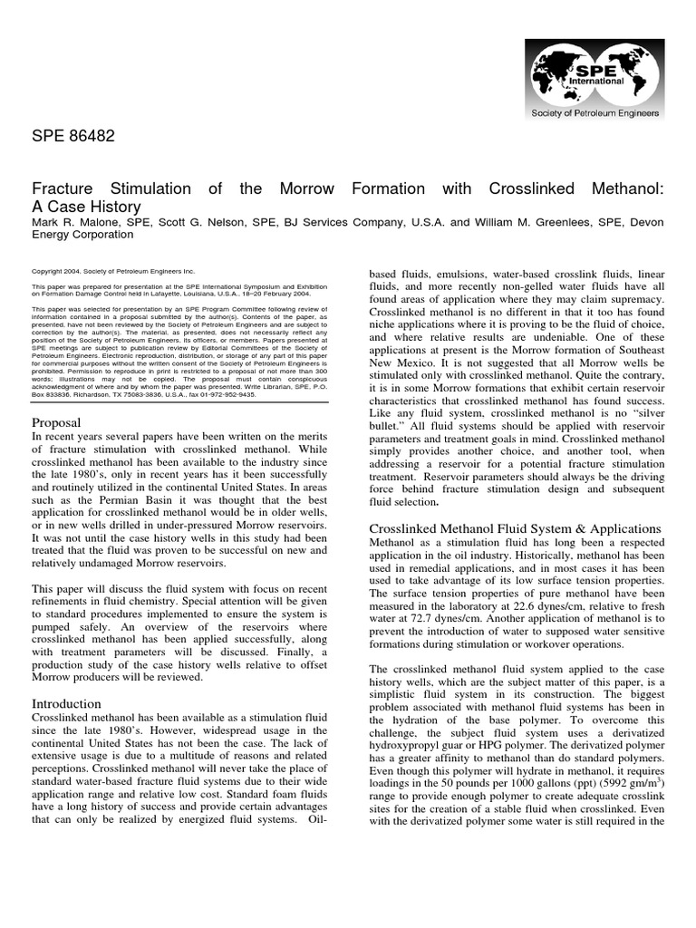 Proposal | PDF | Petroleum Reservoir | Hydraulic Fracturing