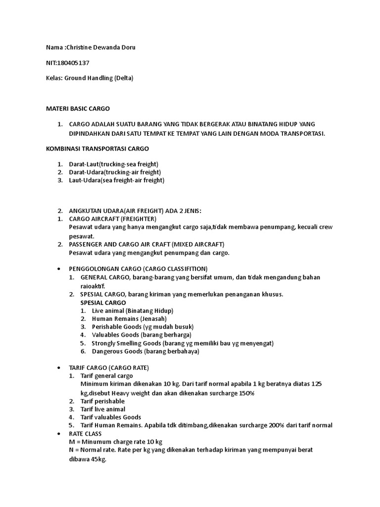 Cargo Handling | PDF