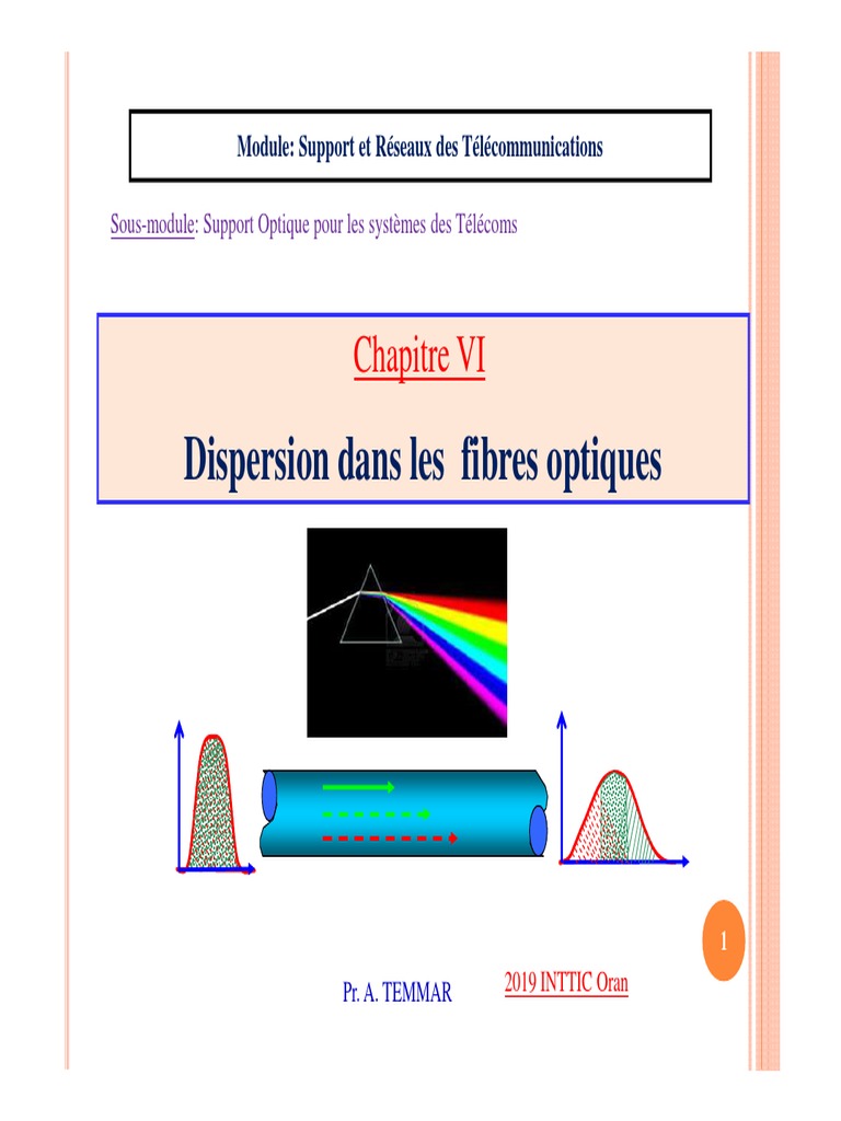Dispersion dans les fibres optiques | PDF | Fibre optique | Indice de ...