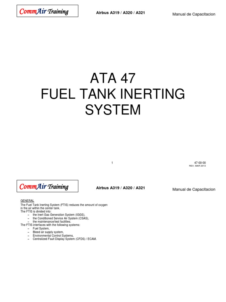Ata 47 Gas Inerte Tanque Central Cat | PDF | Airbus | Valve