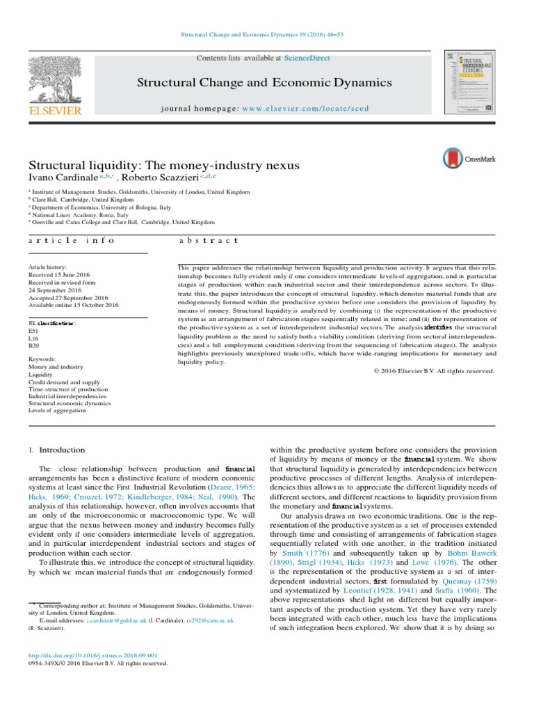 Structural Change and Economic Dynamics: Structural Liquidity: The ...