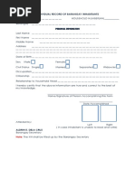 Individual Record of Barangay Inhabitants | PDF