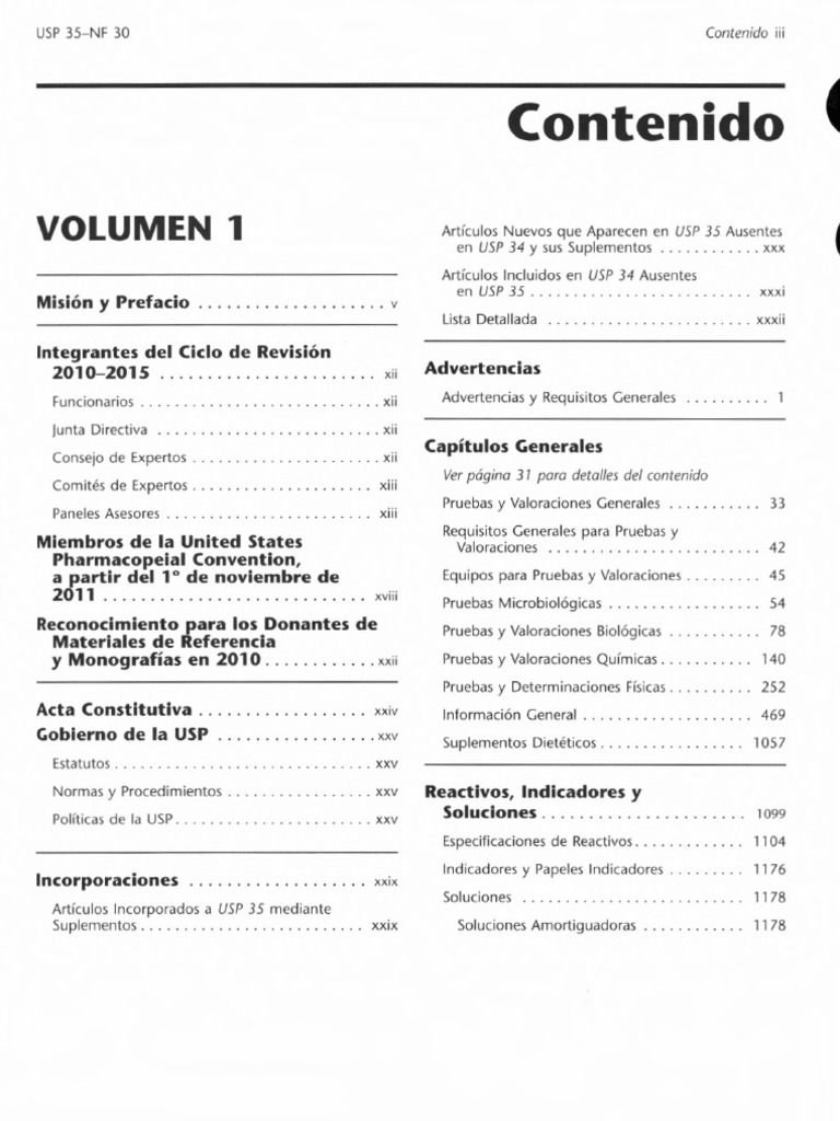 Índice USP 35 NF 30 Español | PDF | Naturaleza