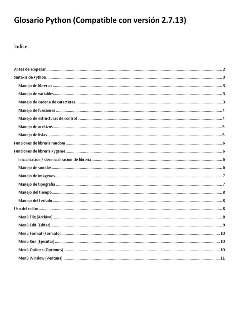 Python Glosario Del Ide PDF | PDF | Python (lenguaje de programación ...