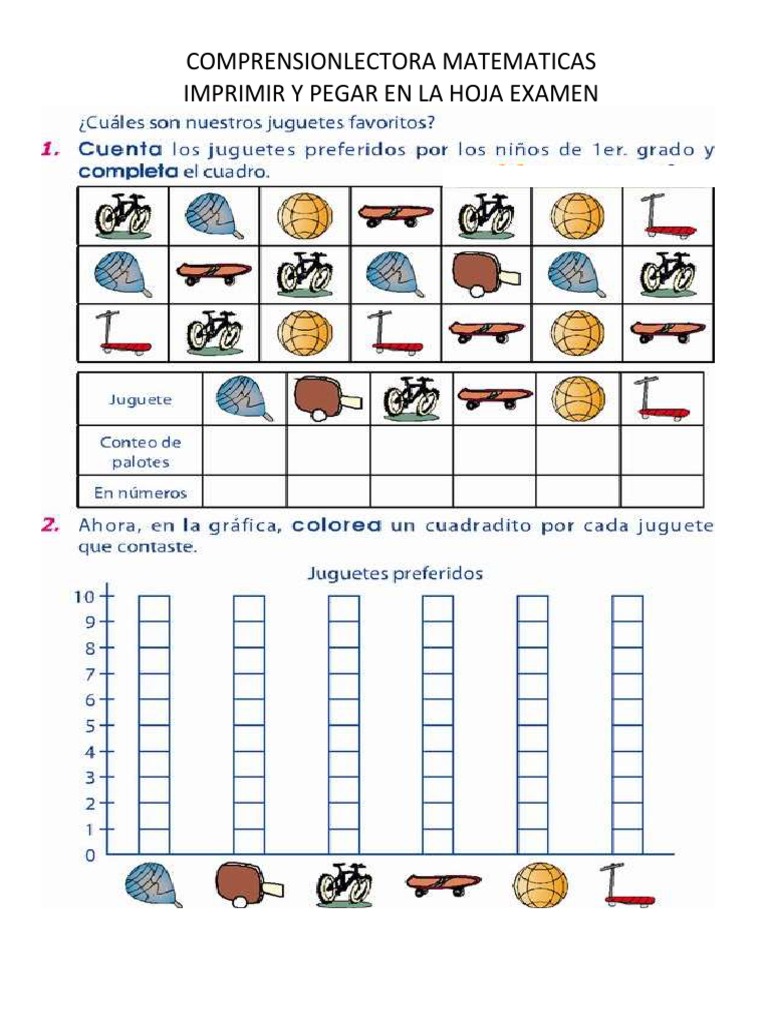 Comprensión Lectora en Matemáticas Primaria | PDF