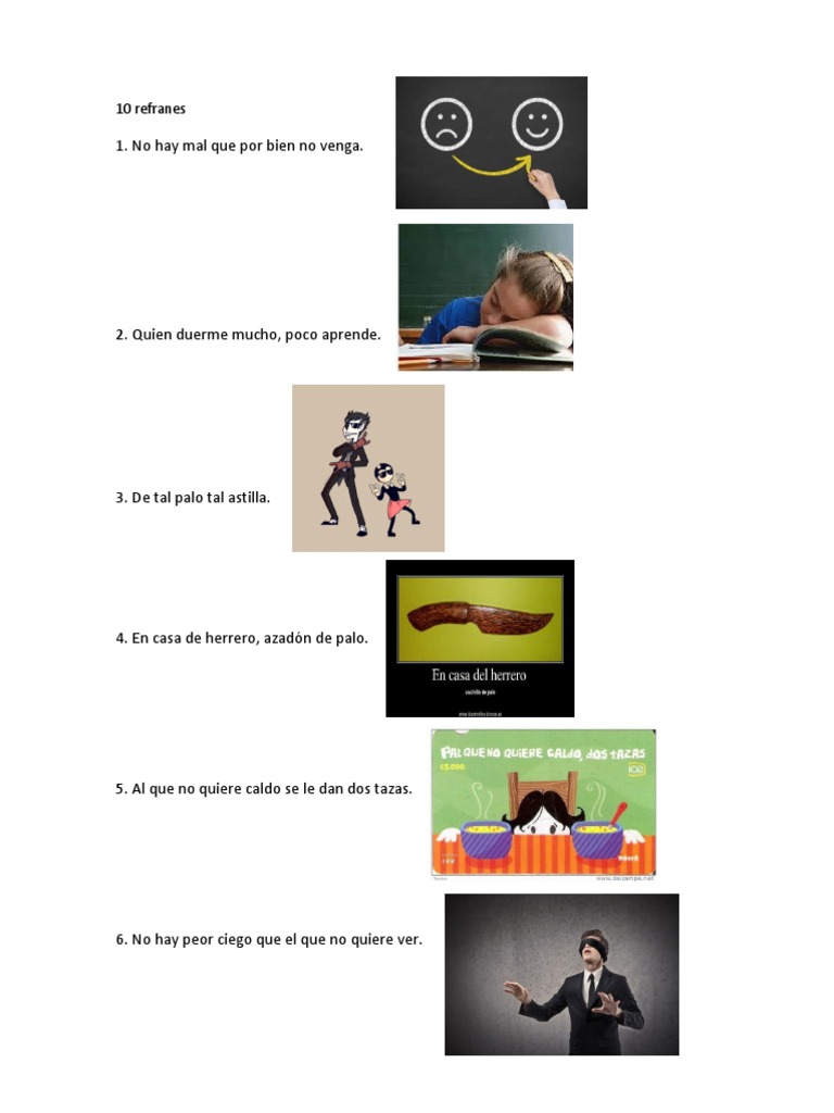 Refranes y chistes para niños | PDF
