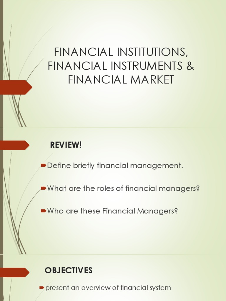 Overview of Financial Markets & Instruments | PDF | Financial Markets ...
