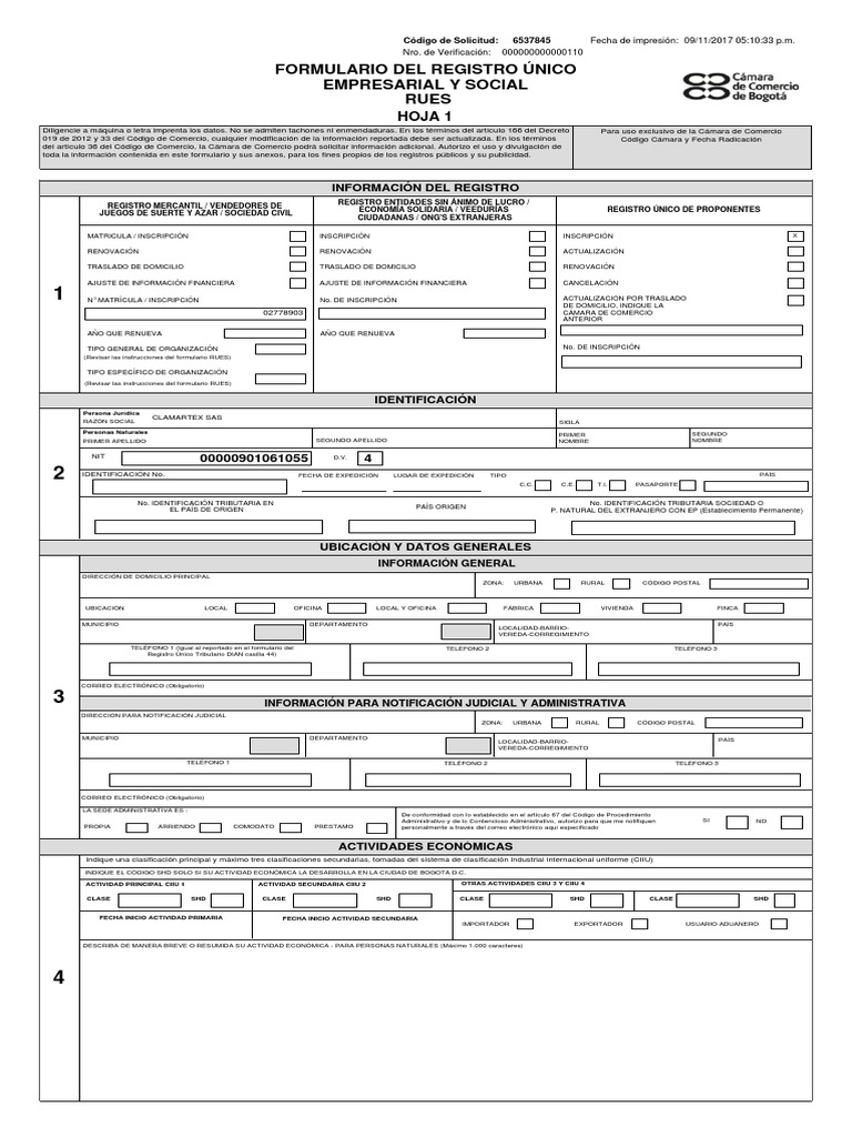 Formulario RUES | PDF | normas internacionales de INFORMACION ...