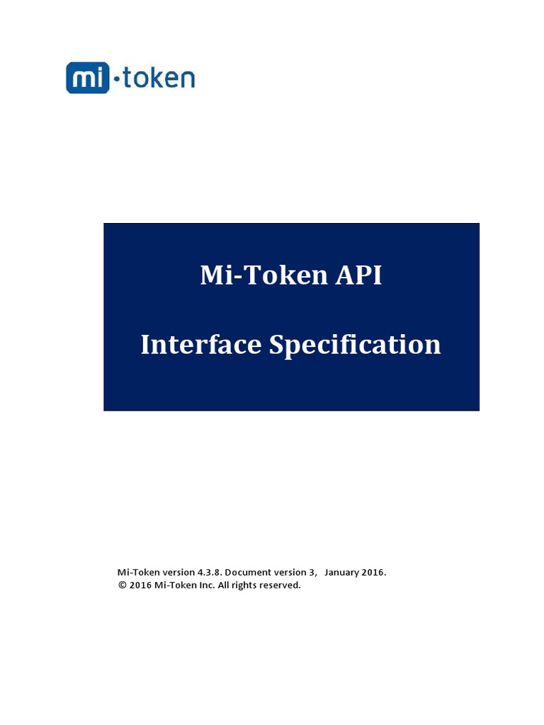 Mi-Token API Interface Specification | PDF | Application Programming Interface | Hypertext ...
