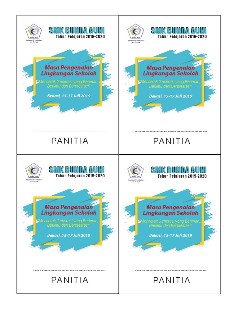 Contoh CO Card Panitia MPLS | PDF