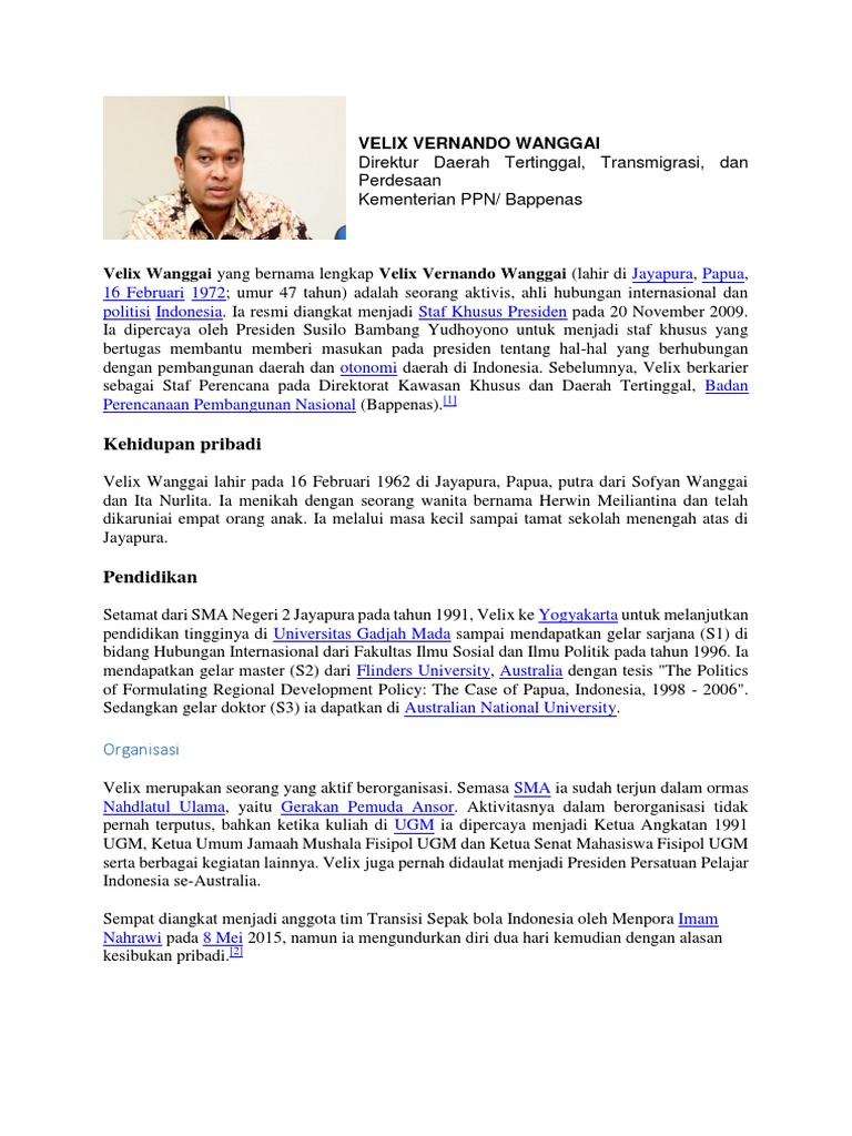 Velix Vernando Wanggai | PDF