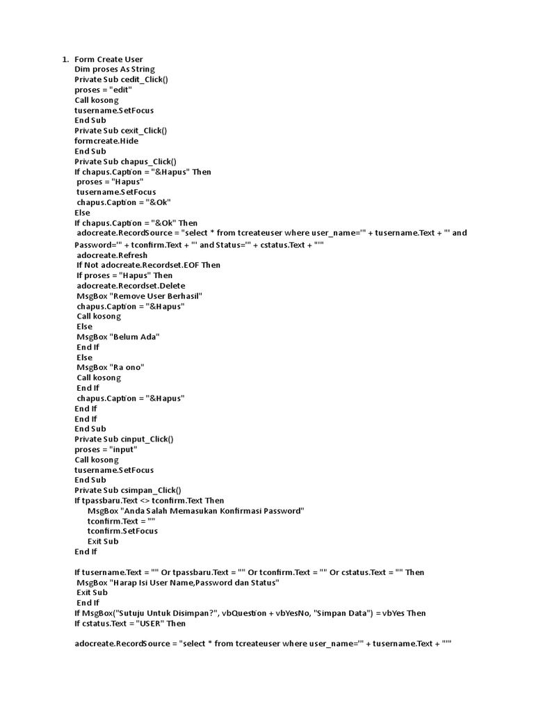 Rumus Coding | PDF | User (Computing) | Security Technology