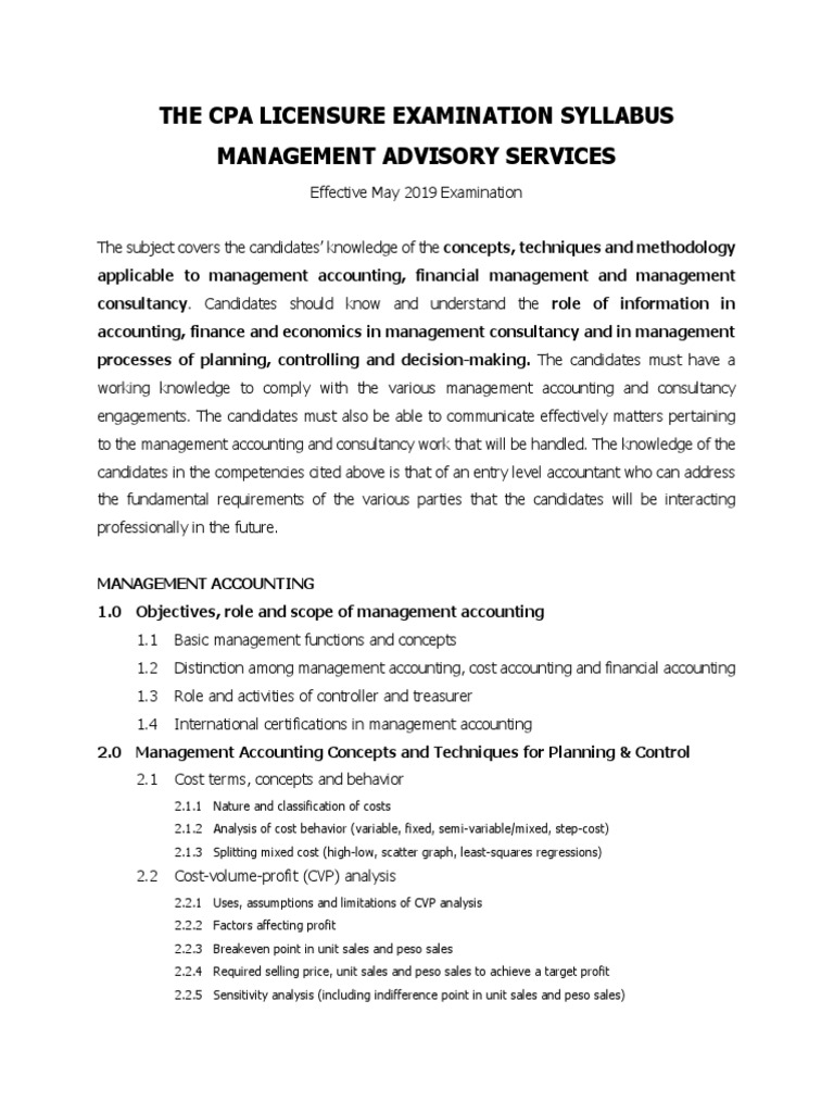2019 Syllabus For MAS and AUDITING | PDF | Internal Control | Audit