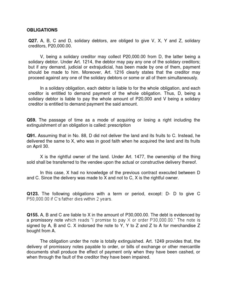 Civil Law Assignment - Salazar | PDF | Promissory Note | Offer And ...