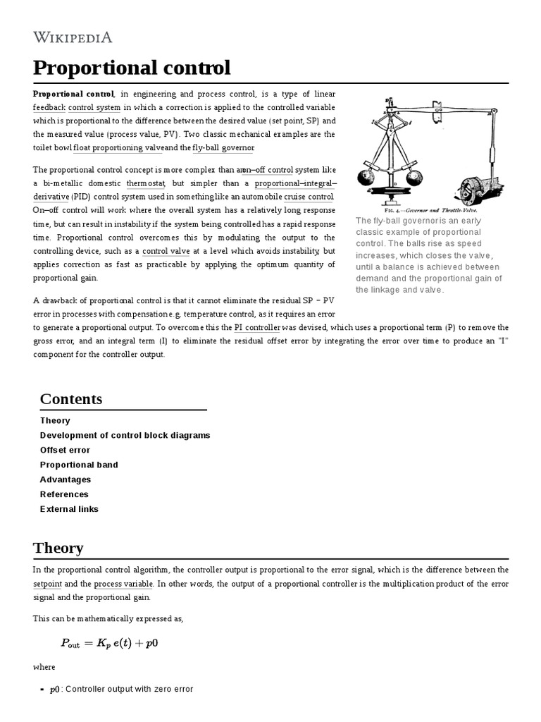 Proportional Control | Control Theory | Control System