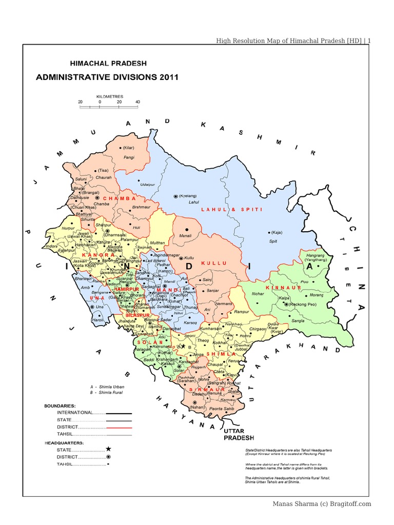 High Resolution Map of Himachal Pradesh (HD) PDF | PDF