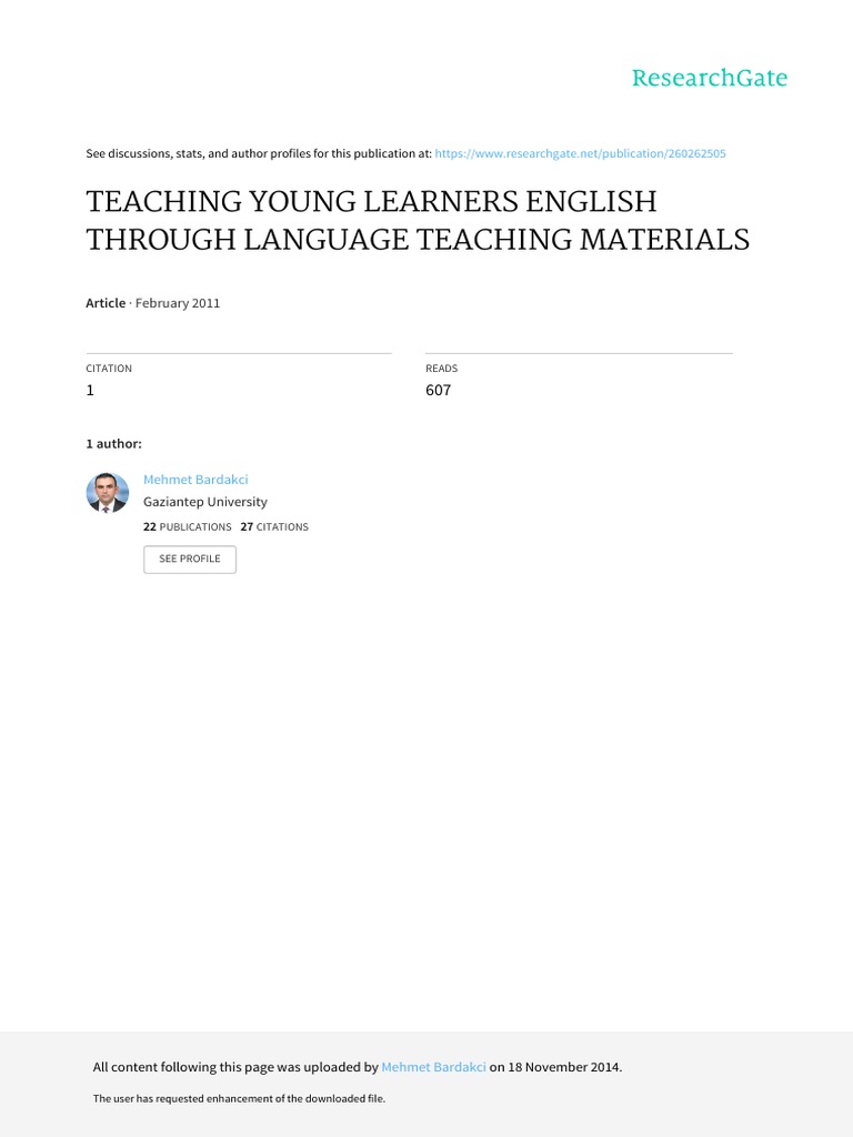 Teachingyoung Learners English Through | PDF | Experiment | Language ...