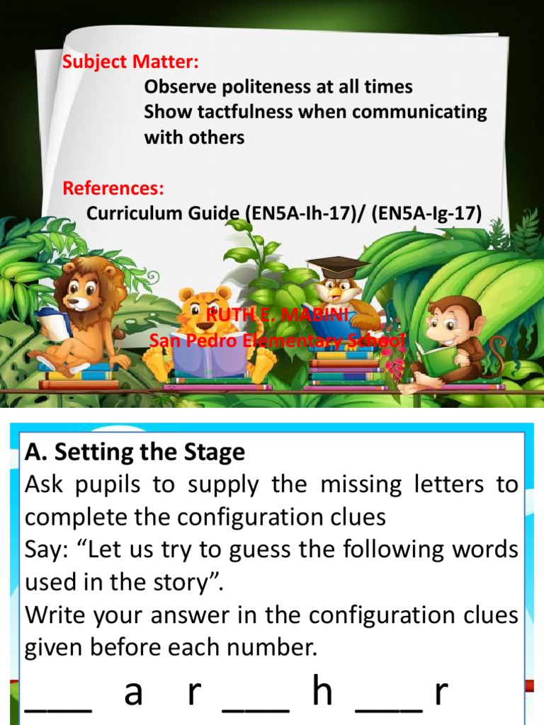 8week English Qid5 Observe Politeness at Al Times | PDF