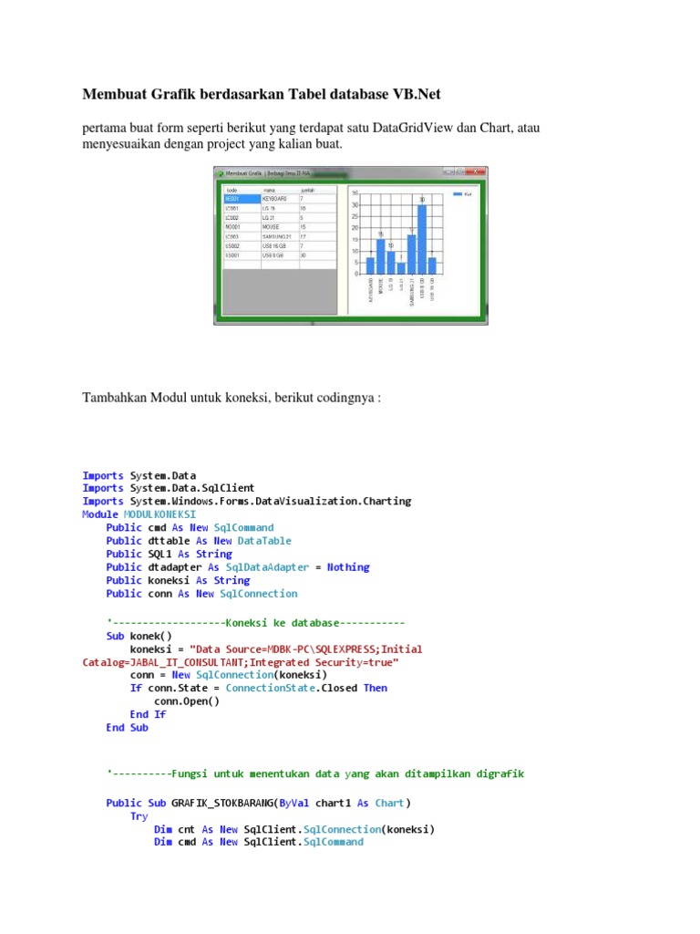 Membuat Grafik Berdasarkan Tabel Database VB | PDF