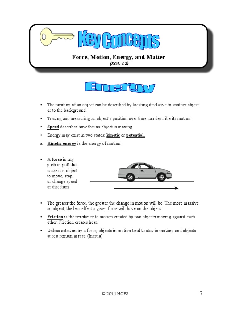 4.2 Force Motion Energy Matter PDF | PDF | Kinetic Energy | Friction