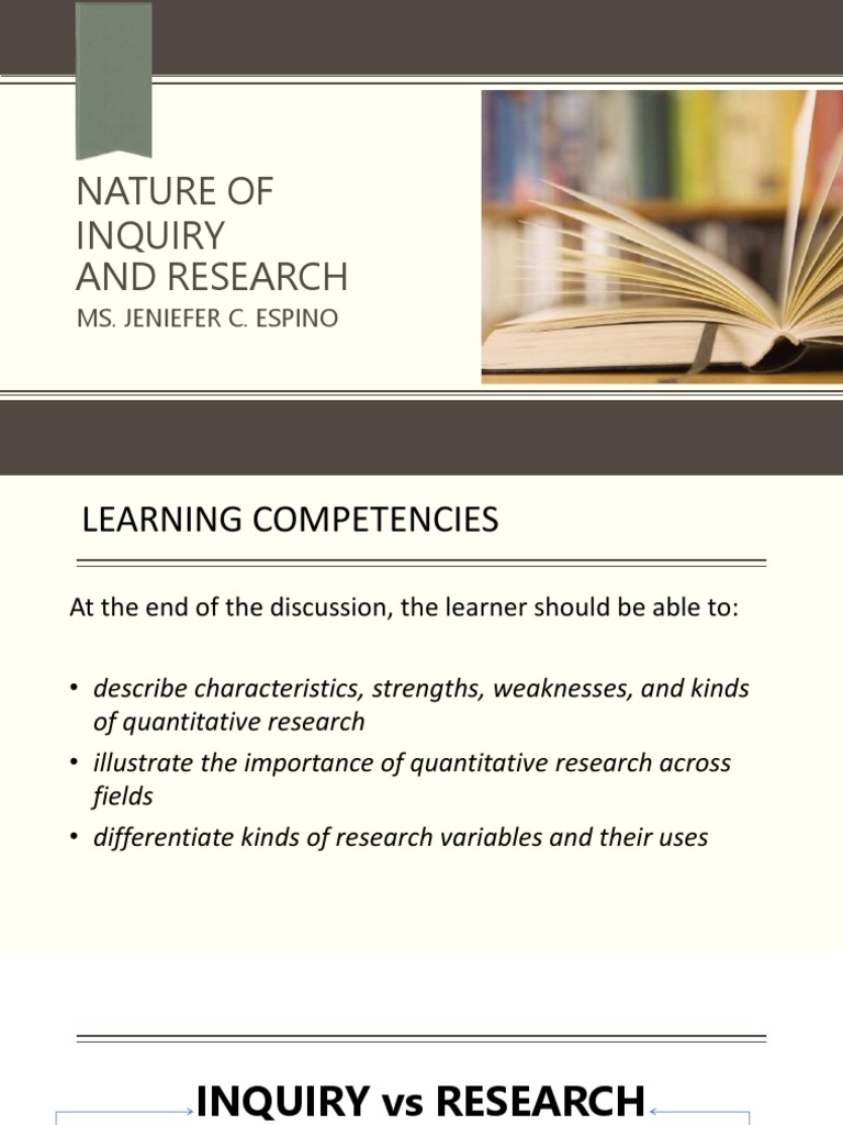 Chapter 1 - Nature of Inquiry and Research | PDF | Quantitative ...