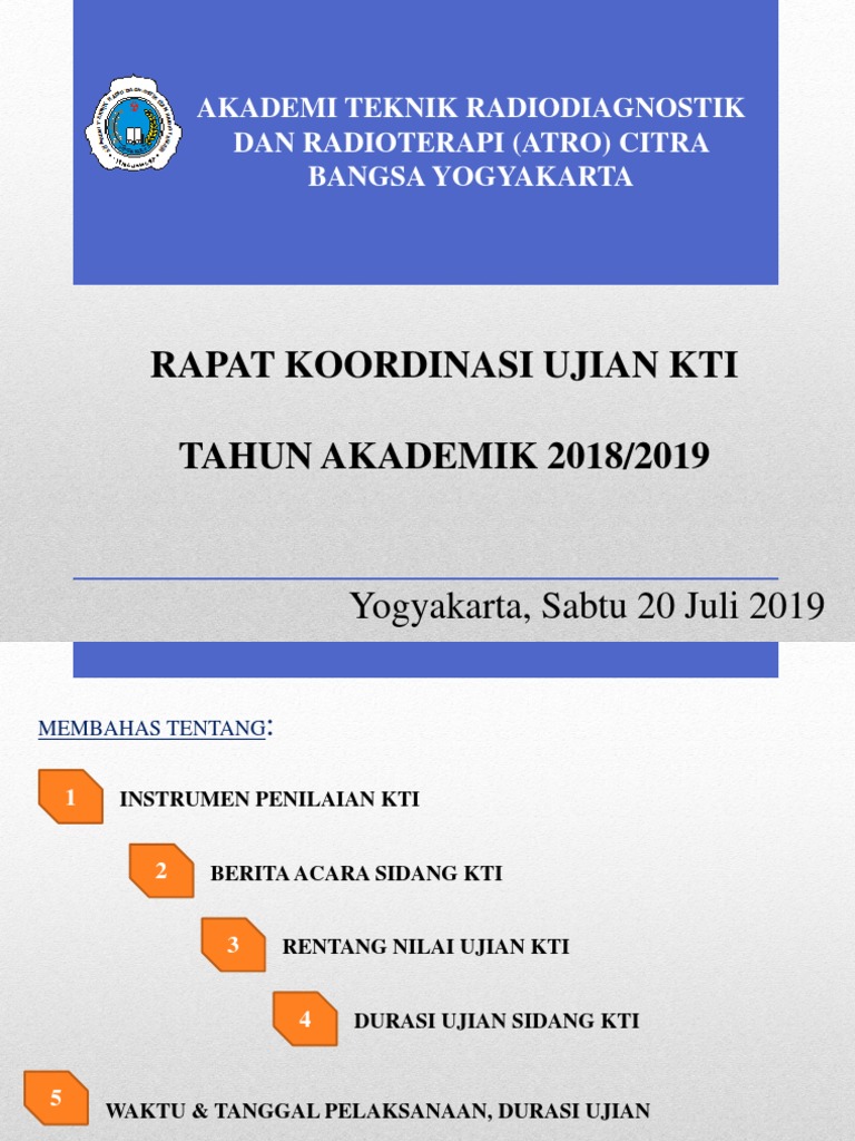 Koordinasi Persiapan Ujian KTI ATRO Citra Bangsa Yogyakarta Tahun ...