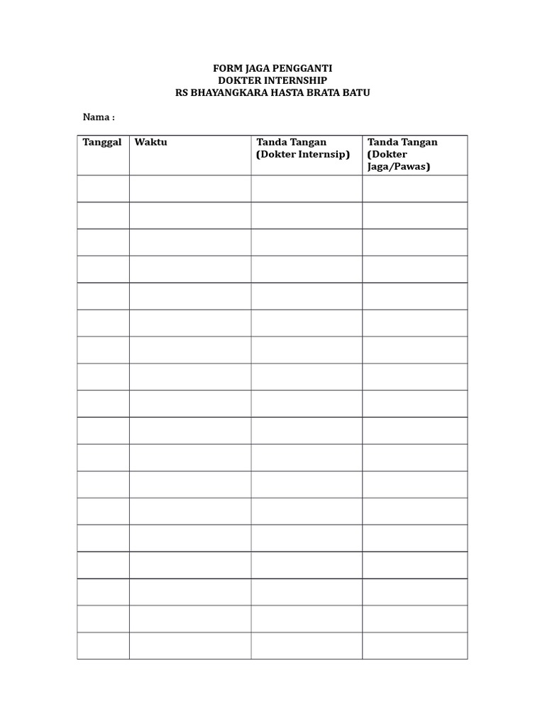 Form Ganti Jaga | PDF