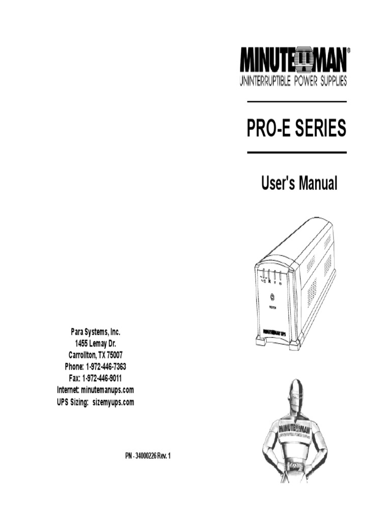 Pro-E Series: User's Manual | PDF | Ac Power Plugs And Sockets ...