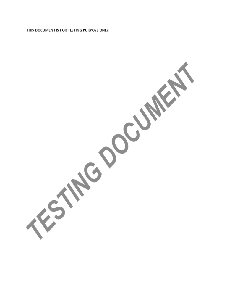Testing Document Overview | PDF