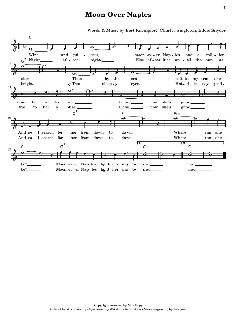Moon Over Naples | PDF | Songs Written | American Musicians