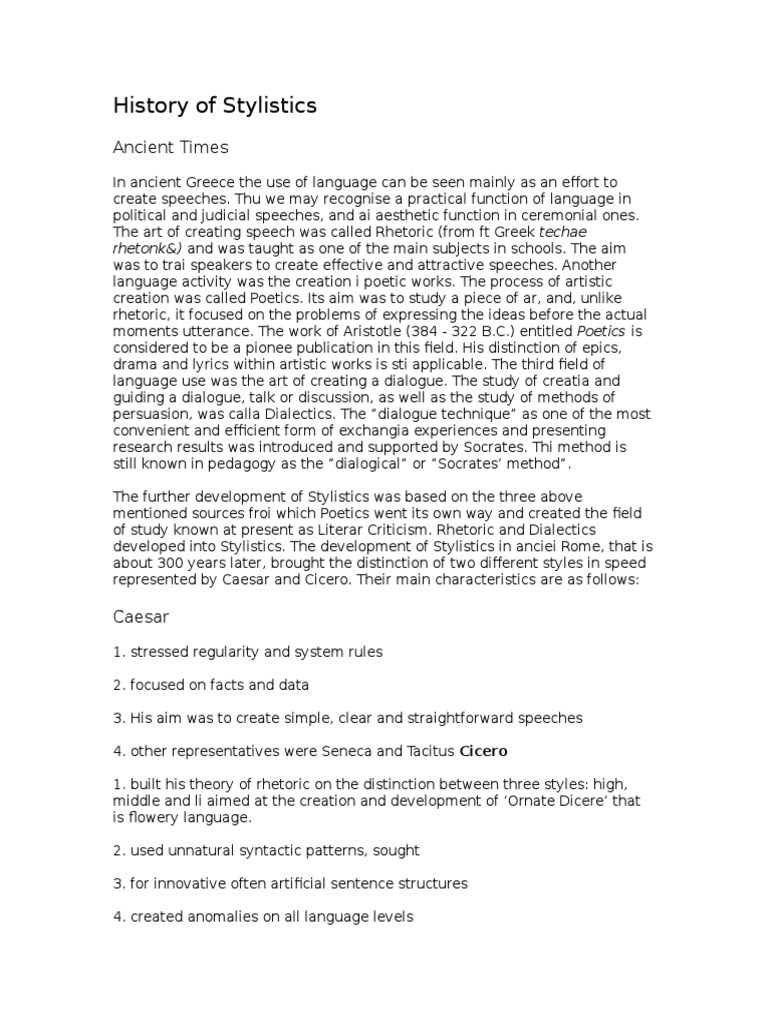 3 History of Stylistics | PDF | Linguistics | Rhetoric