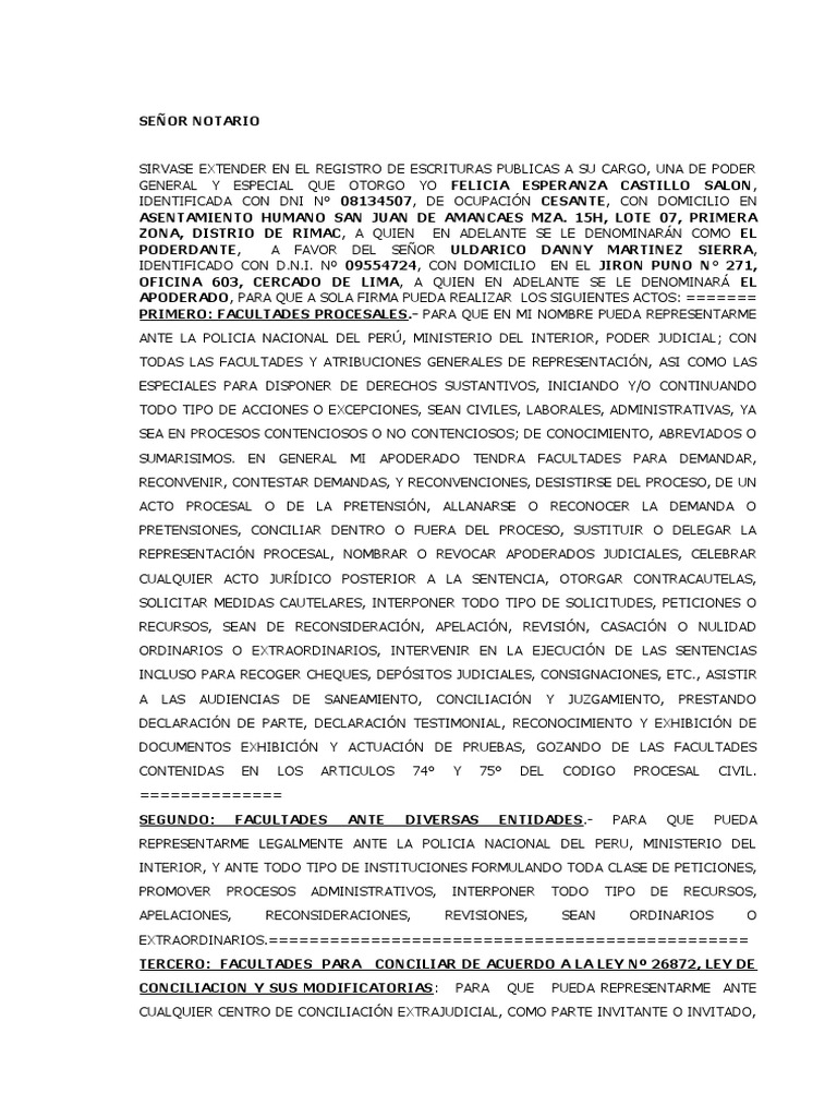 Poder Felicia Castillo | PDF | Ley procesal | Información del gobierno