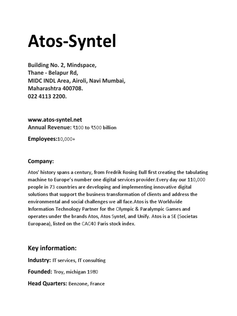 An Overview of Atos-Syntel: A Leading Global Digital Services Provider ...