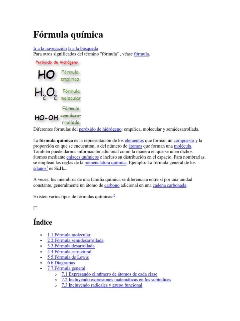 Fórmula Química | PDF | Ciencias fisicas | Química