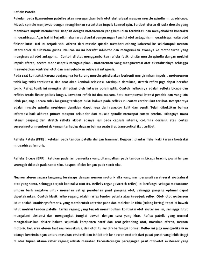 Mekanisme Refleks Patella pada Ibu Hamil | PDF