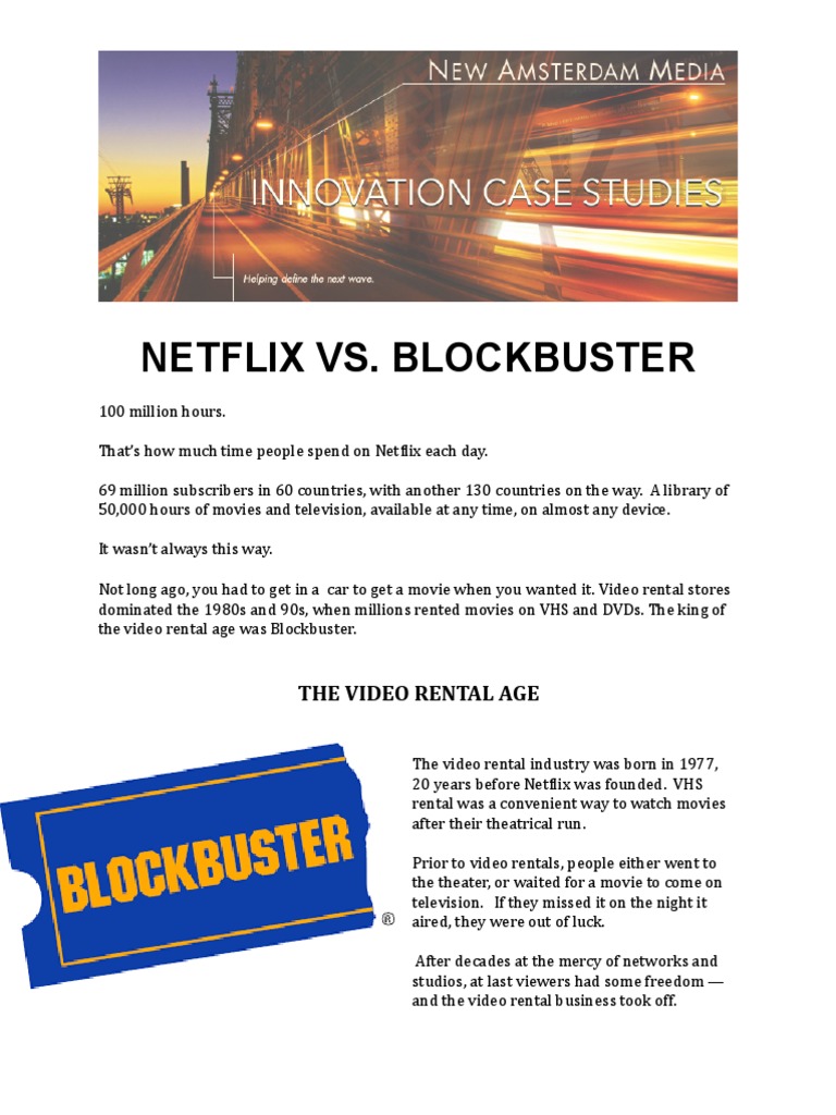 Netflix vs. Blockbuster: The Video Rental Age | PDF | Netflix | Ios