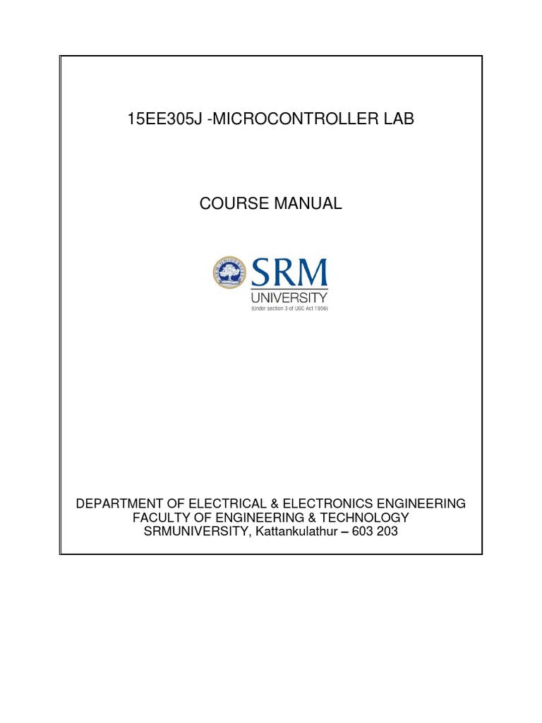 Microprocessor Lab Manual EE0310 | PDF | Microcontroller | Assembly Language