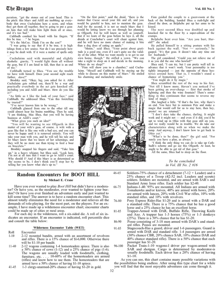 Random Encounters For BOOT HILL - Dragon | PDF | Leisure