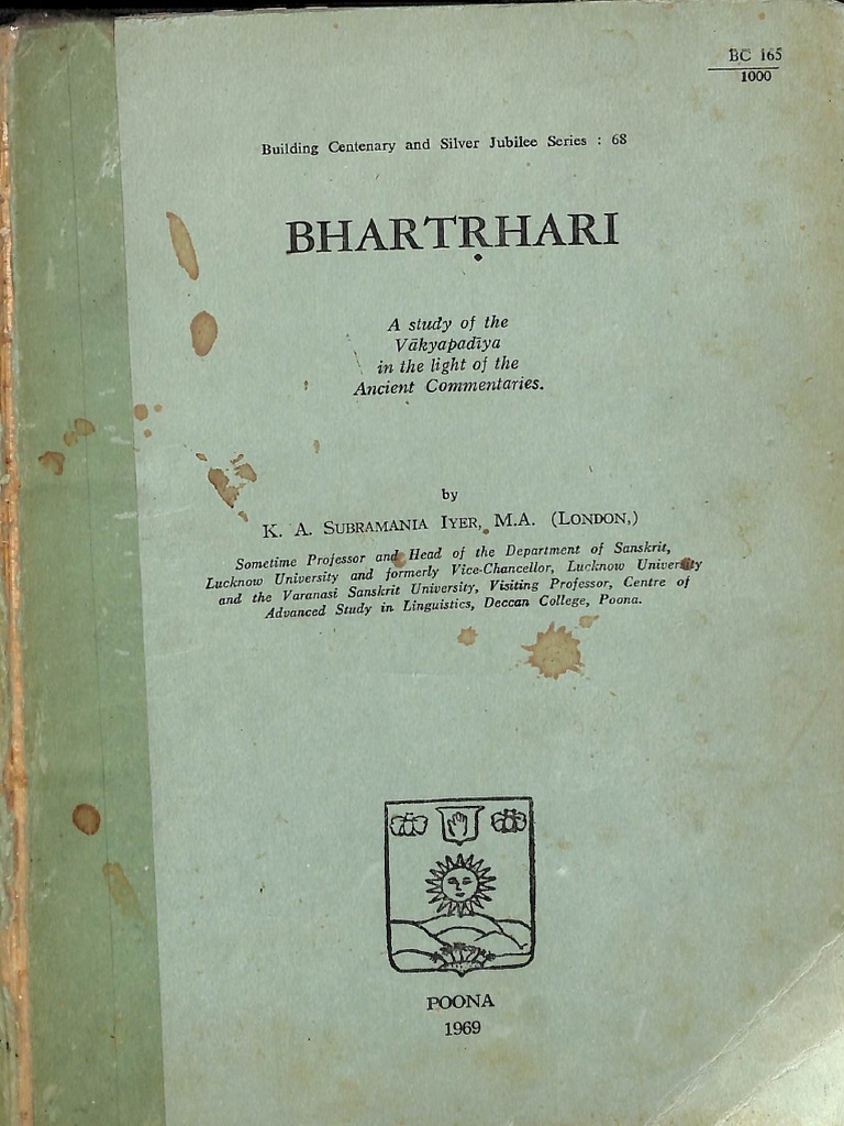 Bhartrihari - K.A. Subramani Iyer | PDF