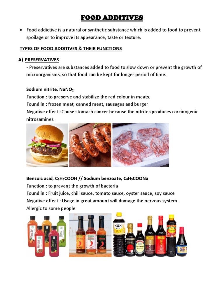 Food Additives | PDF | Food And Drink Preparation | Food Ingredients