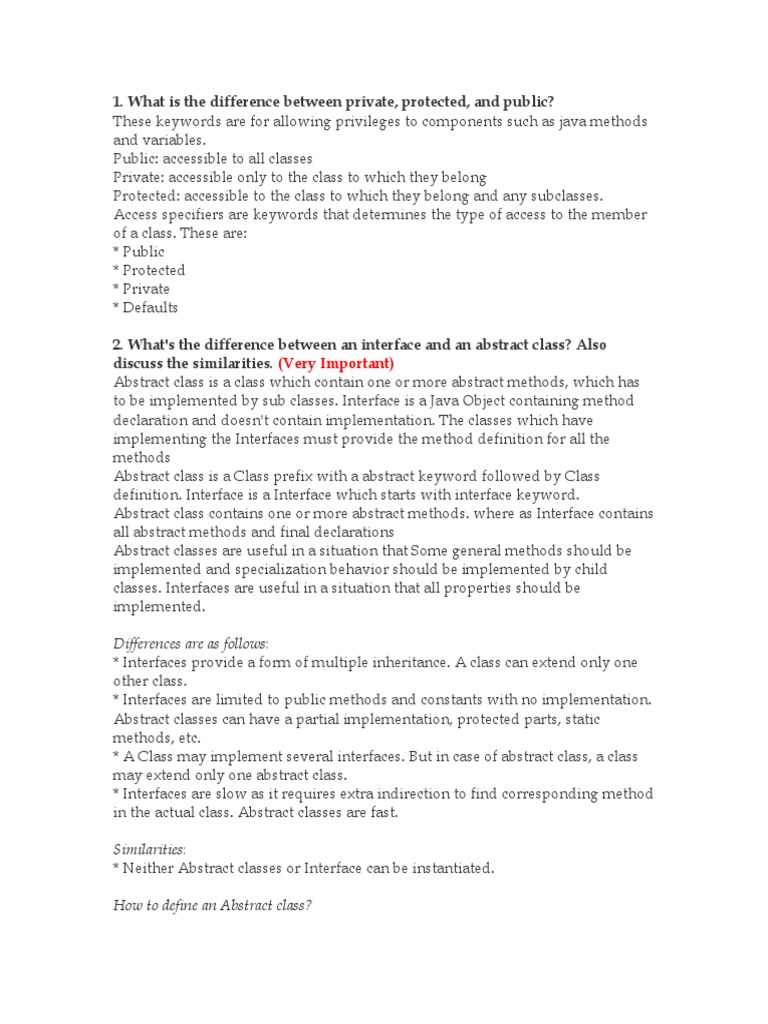 Understanding Key Java Concepts: A Comprehensive Explanation of Access Modifiers, Abstract ...