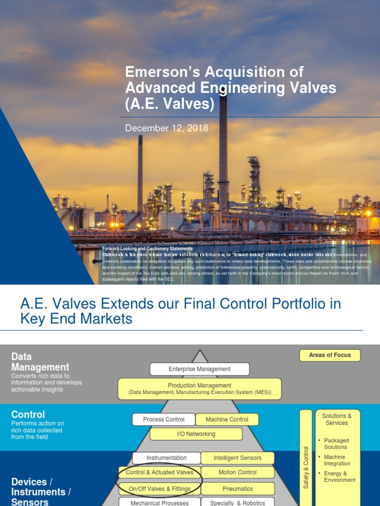 Emerson's Acquisition of Advanced Engineering Valves (A.E. Valves ...