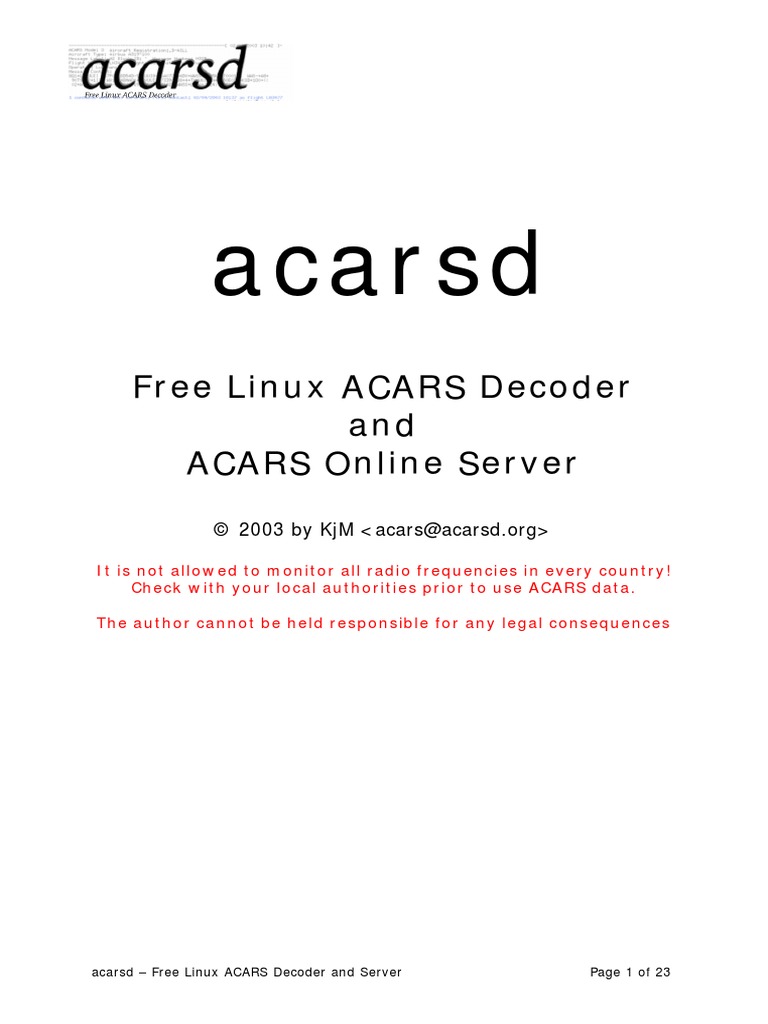 Acarsd Docu | PDF | Server (Computing) | Computer File