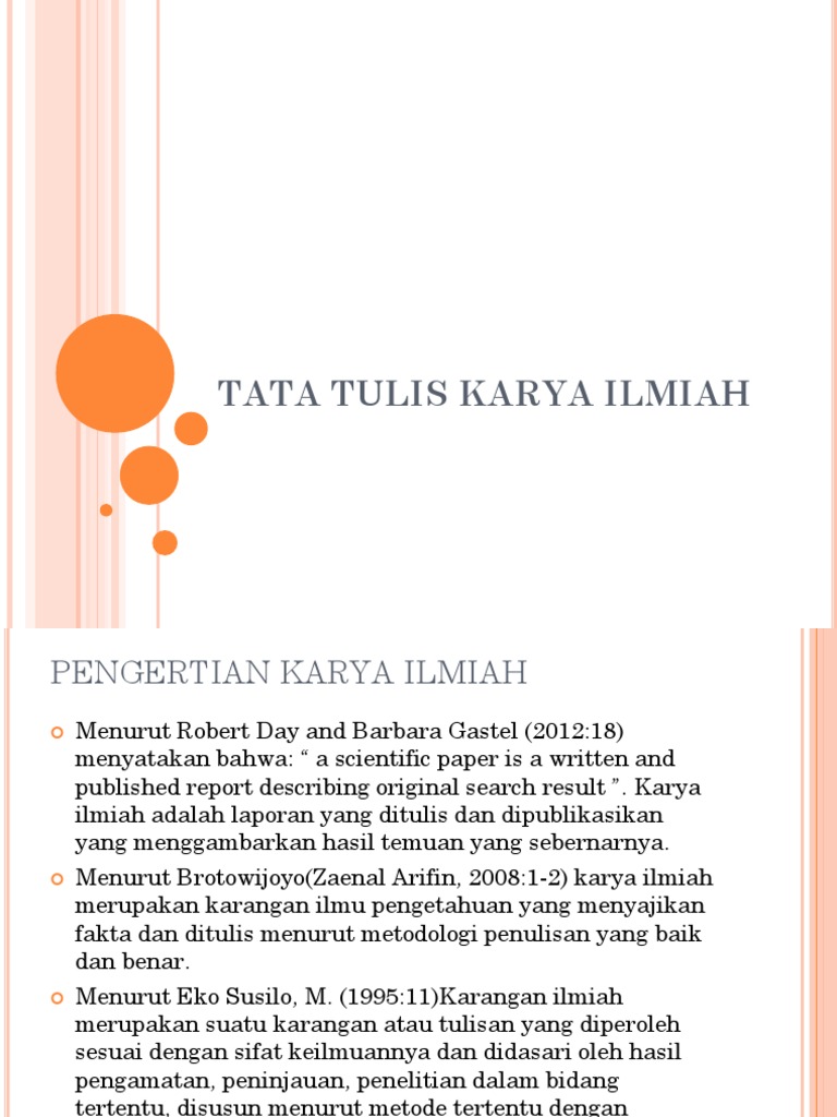 Tata Tulis Karya Ilmiah | PDF